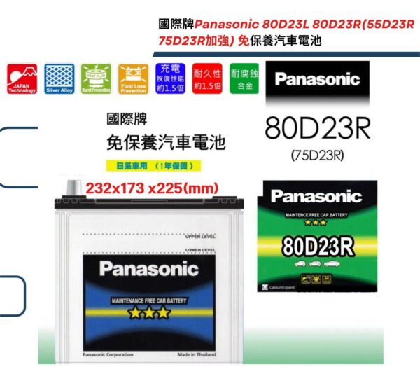 【威能汽車百貨】國際牌Panasonic 80D23L 80D23R(55D23R 75D23R加強) 免保養汽車電池 - 威能汽車精品百貨 ...